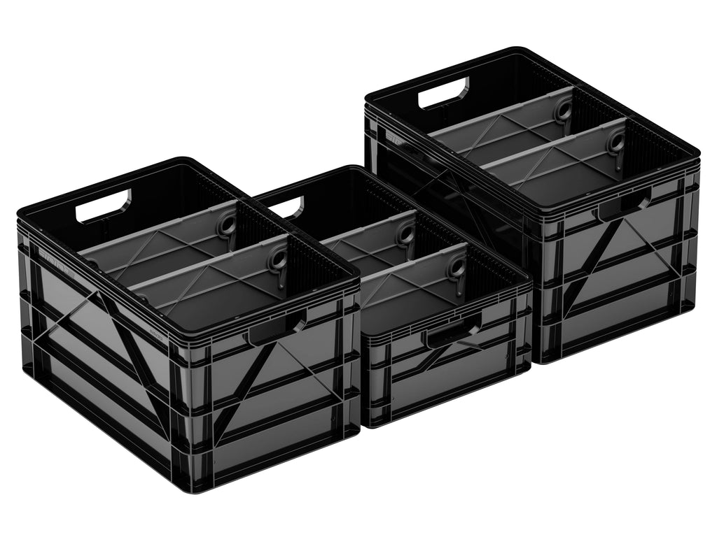 SidioCrate Basic Pack 2.0 Bundle – Durable, Stackable Storage Crates